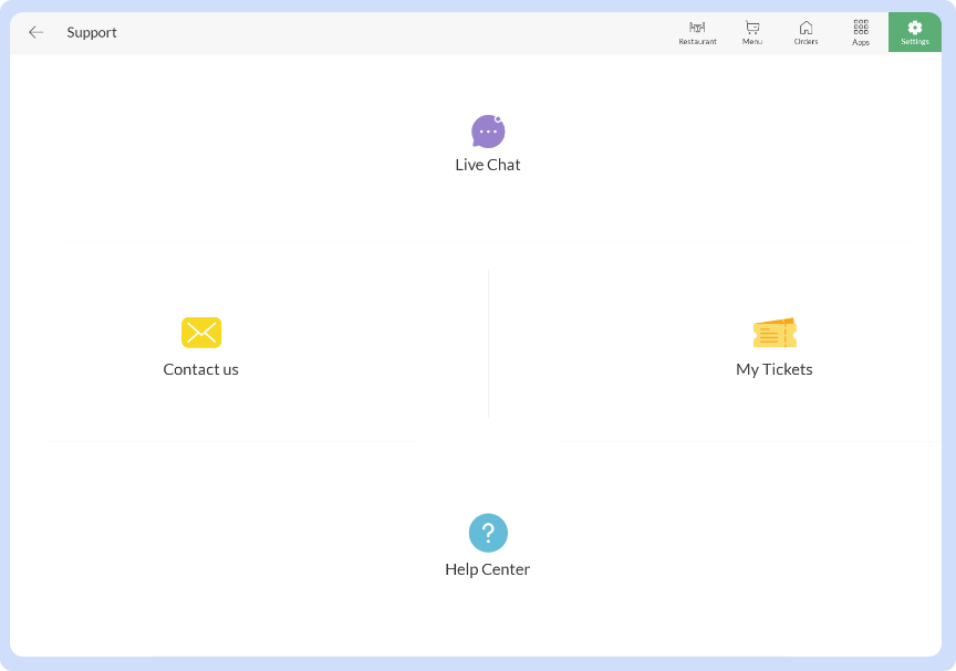 POS features - Email | Send detailed support requests anytime.